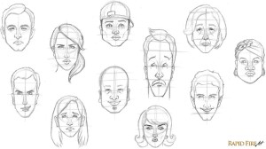 How to draw a face in 8 steps | RapidFireArt