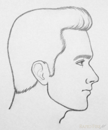How to draw a face from the side - 10 steps | RapidFireArt