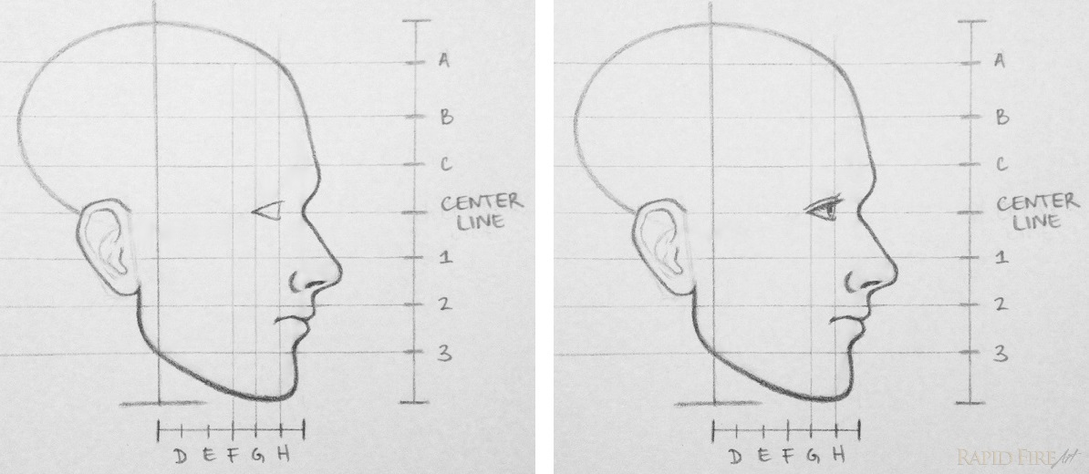 How to draw a face from the side - 10 steps | RapidFireArt