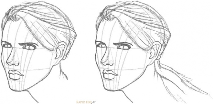3/4 face drawing tutorial - 11 steps | RapidFireArt