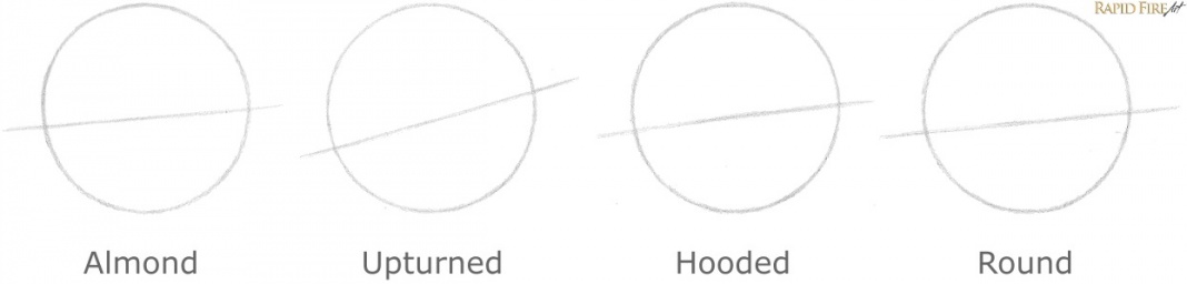 How to draw 6 different eye shapes | RapidFireArt