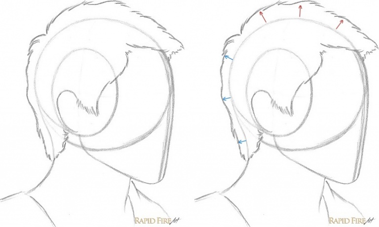 10 steps on how to draw short hair | RapidFireArt