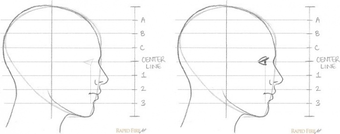 11 steps on how to draw a female face (side view) | RapidFireArt