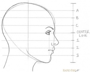 11 steps on how to draw a female face (side view) | RapidFireArt