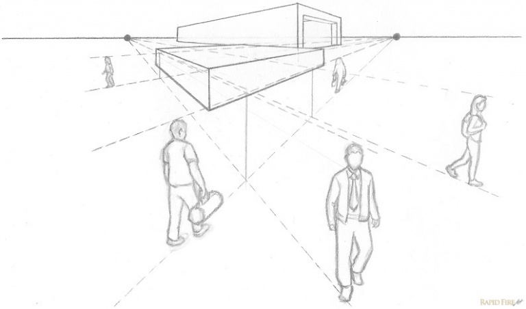 Lesson 6: Introduction to One and Two Point Perspective | RapidFireArt