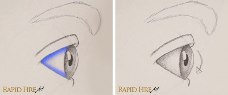 How Draw a Realistic Eye From the Side | RapidFireArt
