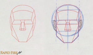 How to Draw a Face from the FRONT (Loomis Method) | RapidFireArt