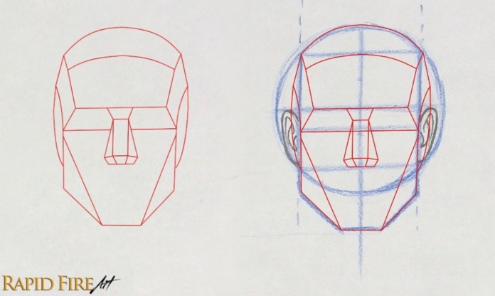 How to Draw a Face from the FRONT (Loomis Method) | RapidFireArt