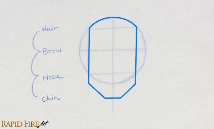 How to Draw a Face from the FRONT (Loomis Method) | RapidFireArt