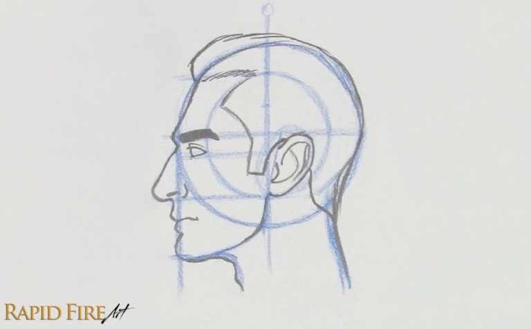 How to Draw a Face from the SIDE (Loomis Method) | RapidFireArt
