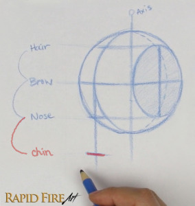 How to Draw a Face from the 3/4 VIEW (Loomis Method) | RapidFireArt