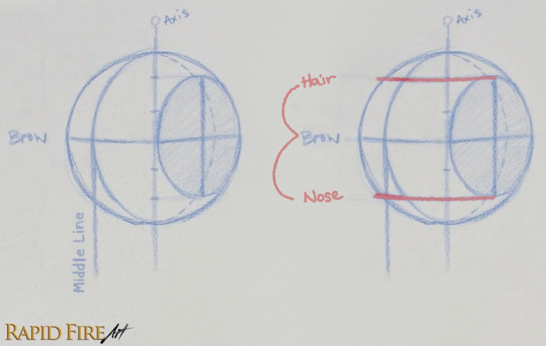 How to Draw a Face from the 3/4 VIEW (Loomis Method) | RapidFireArt