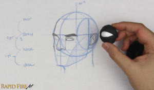 How to Draw a Face from the 3/4 VIEW (Loomis Method) | RapidFireArt
