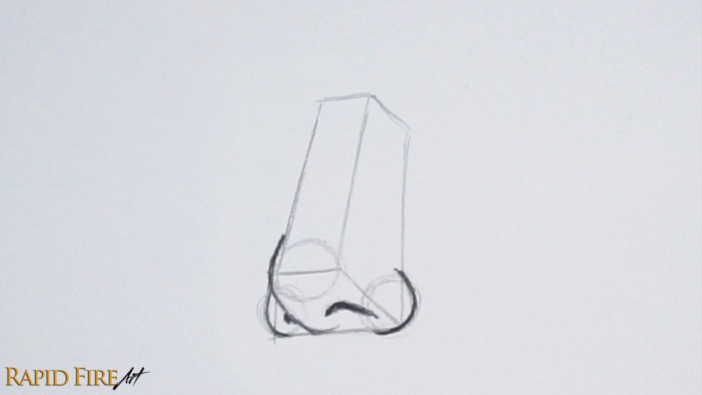 How to Draw and Shade a Nose from the 3/4 view | RapidFireArt