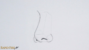 How to Draw and Shade a Nose from the 3/4 view | RapidFireArt