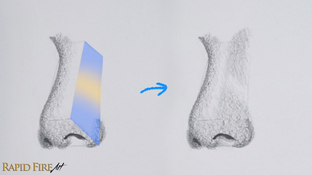 How to Draw and Shade a Nose from the 3/4 view | RapidFireArt